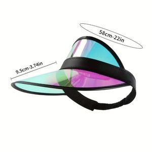 Accessories | Nib Holographic Laser Pvc Black Elastic Hat Lightweight ...